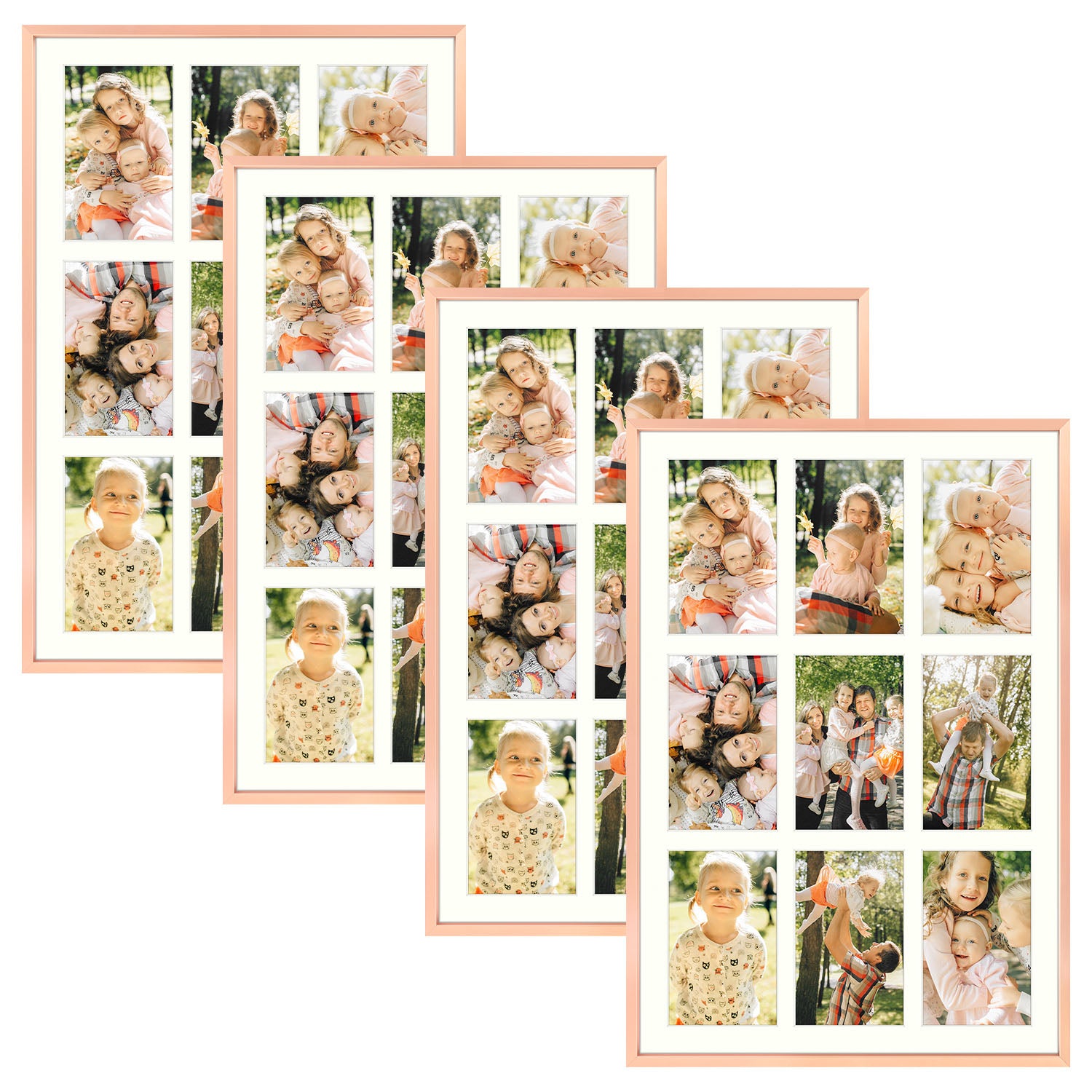 13.6x19.7 Aluminum Collage Picture Frame for Nine 4x6 Photos (4 Pcs pe ...