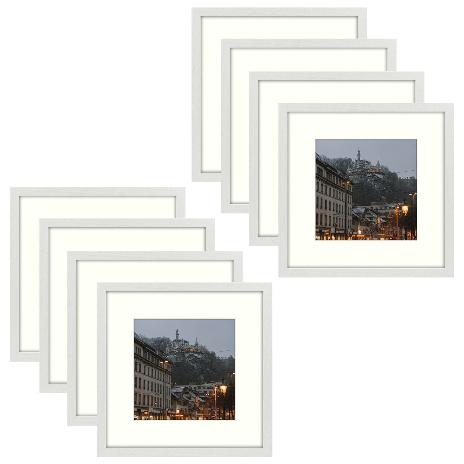 Mat Board Center, 12x12 MDF Picture Frame for 8x8 Picture and Ivory Mat ...