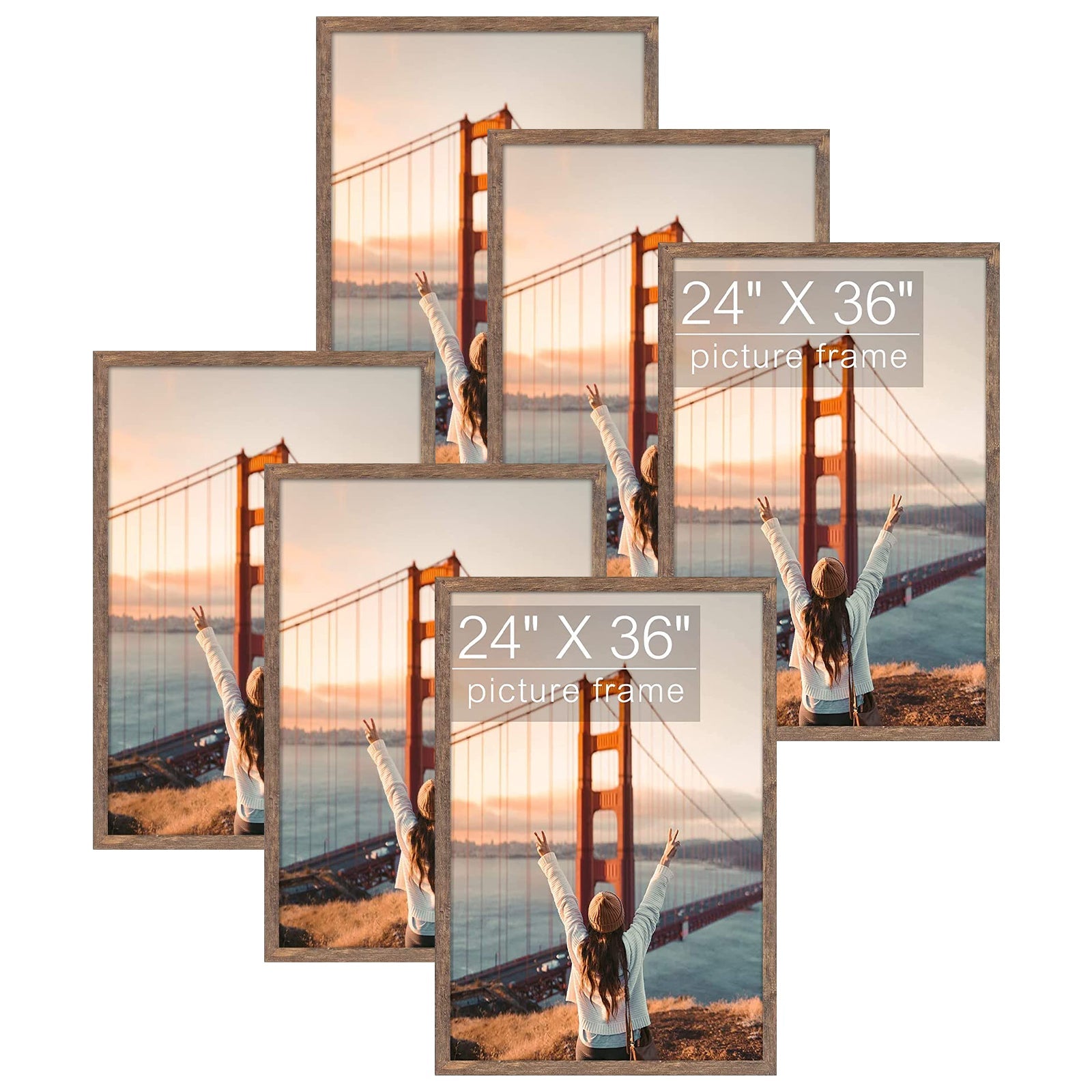 Mat Board Center, BOGO 24x36 Brown Frames For 24x36 Picture and Acrylic ...
