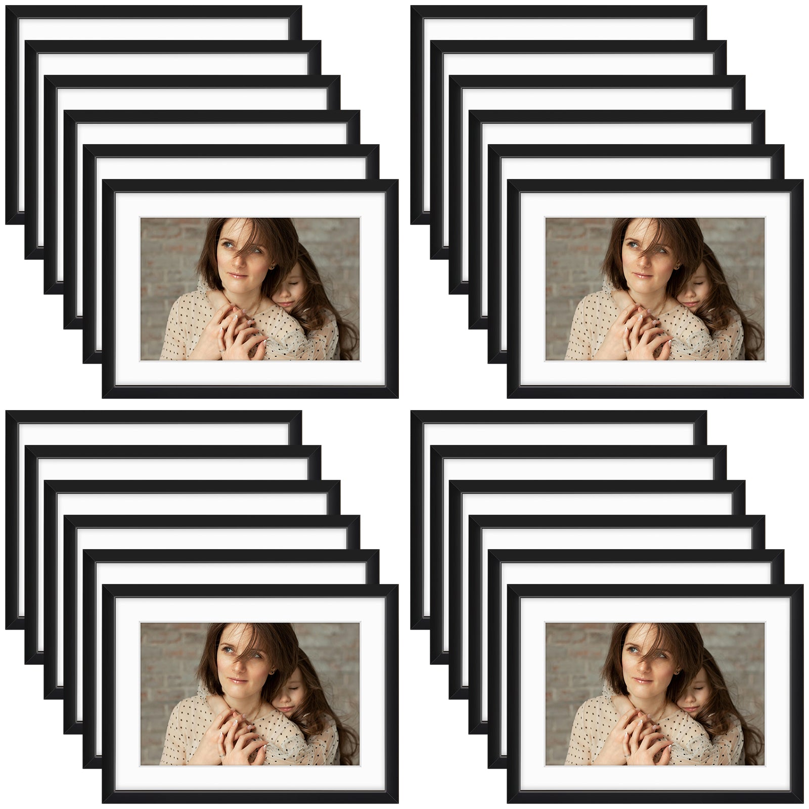 5x7 Metal Picture Frame for 4x6 with White Mat and Real Glass (24 Pcs ...