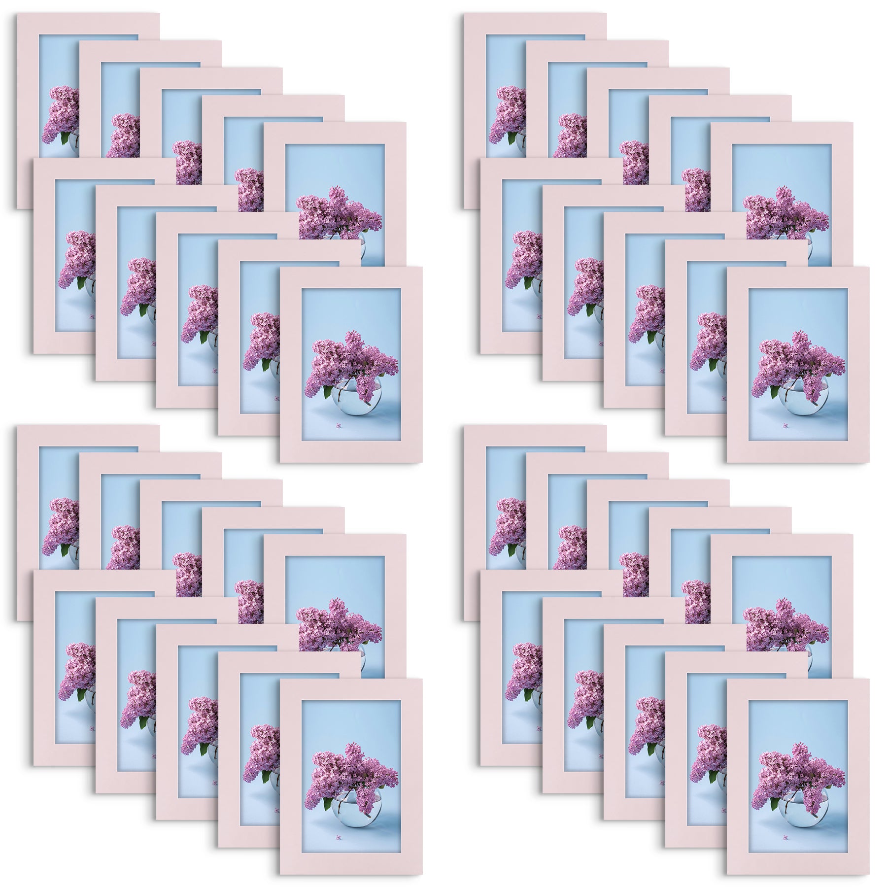 4x6 Pink Picture Frames-Pack of 40 Wall & Table Display-Mat Board Center