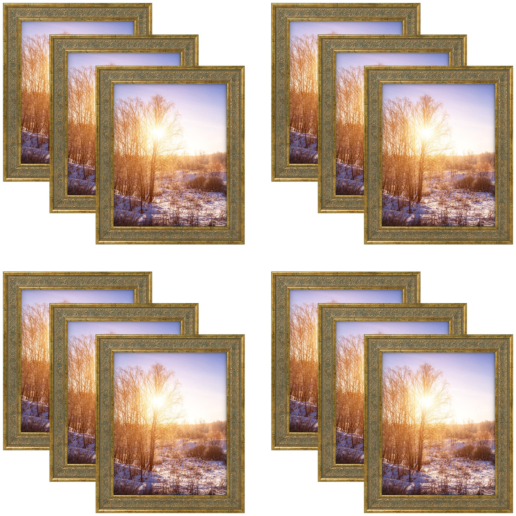 8x10 Distressed Gold Ornate Picture Frame (12 Pcs per Box)– Mat Board ...