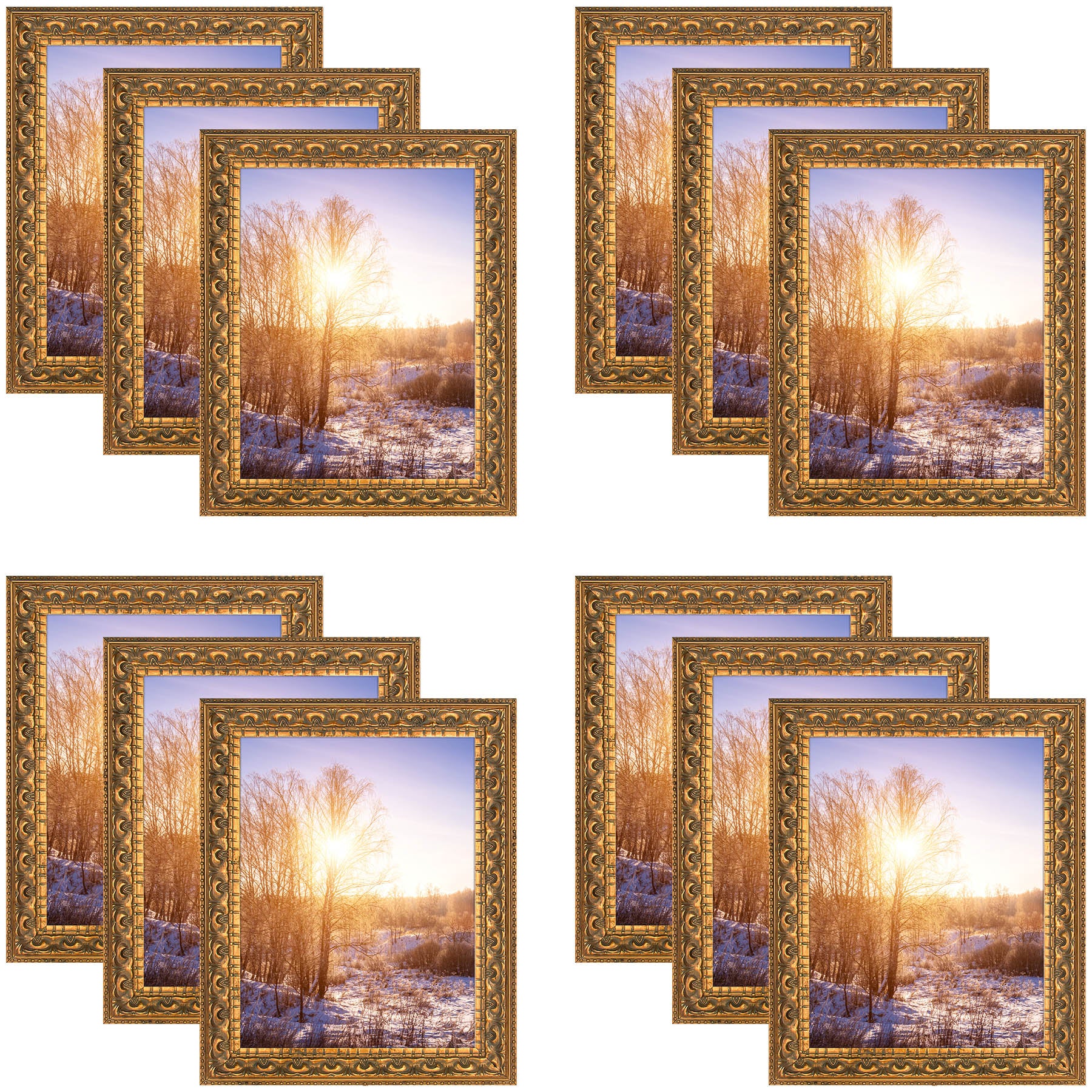8x10 Ornate Picture Frame Bronze Color (12 Pcs per Box)– Mat Board Center