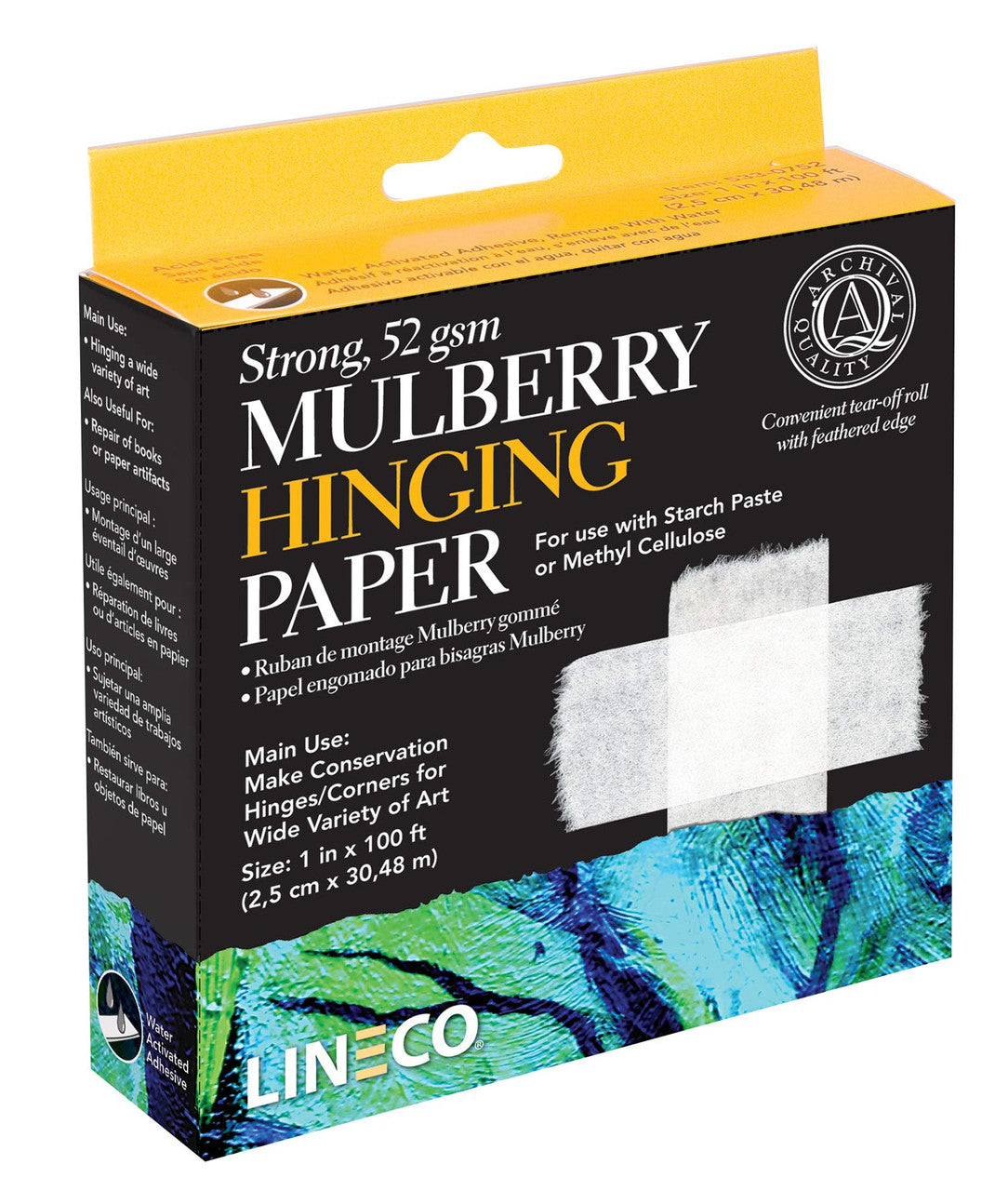 Lineco Mulberry Hinging Paper 1" x 100 ft. for Making Conservation Hin ...